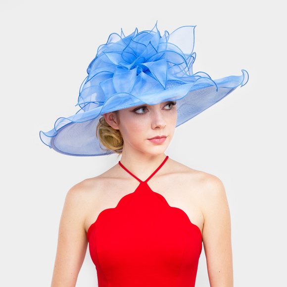 Accessories | Ruffle Organza Hat W Floral Center | Poshmark